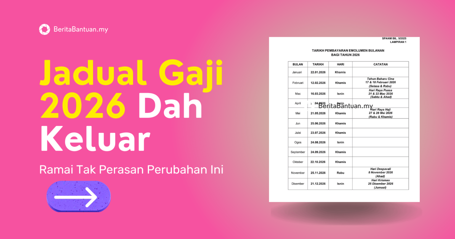 Jadual Gaji 2026 Penjawat Awam : Semak Tarikh Bayaran - Berita Bantuan